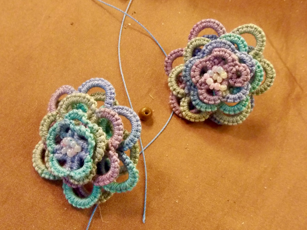 "Threaded Bloom" Tatted Lace Rose Earrings | A Knotted Life Jewelry