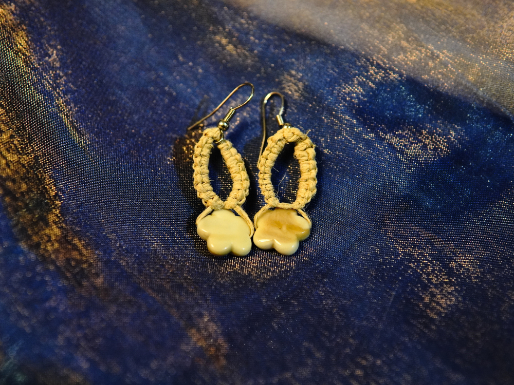 Tidepetal – Tatted Hemp & Shell Earrings | A Knotted Life Jewelry